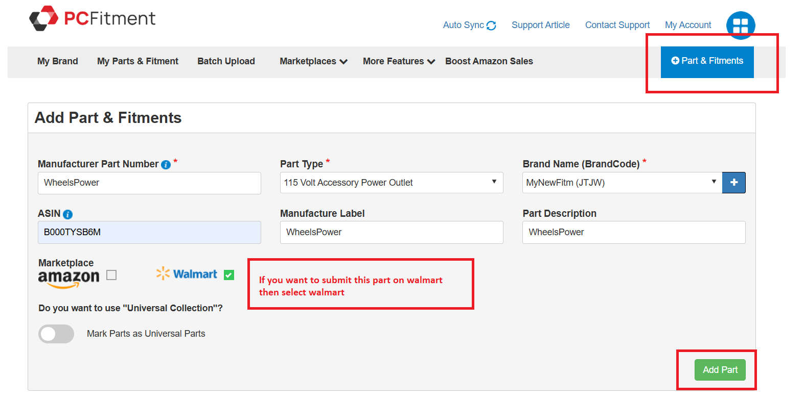 Walmart Product Setup – PCFitment Guide
